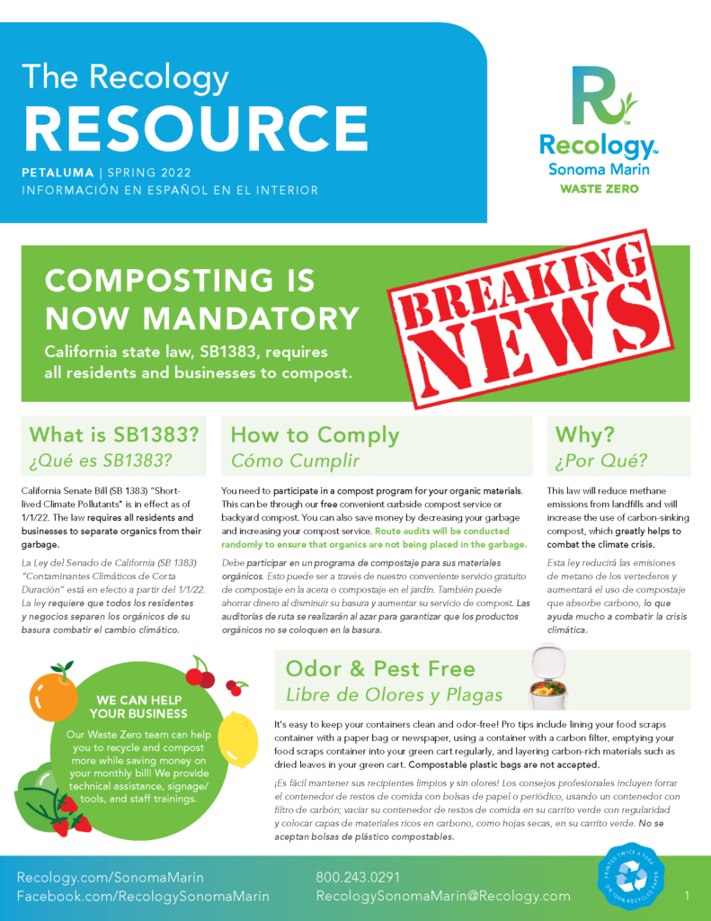 Newsletter - Recology Sonoma Marin