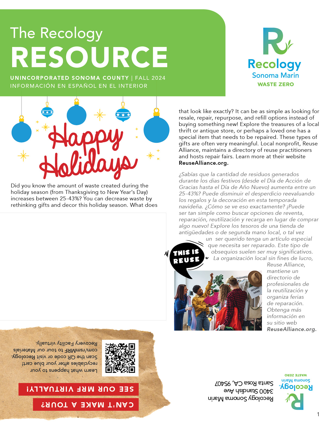 Newsletter - Recology Sonoma Marin